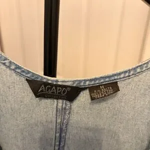Agapo | Pants & Jumpsuits | Vtg Agapo Denim Jumper Dress Med Floral ...